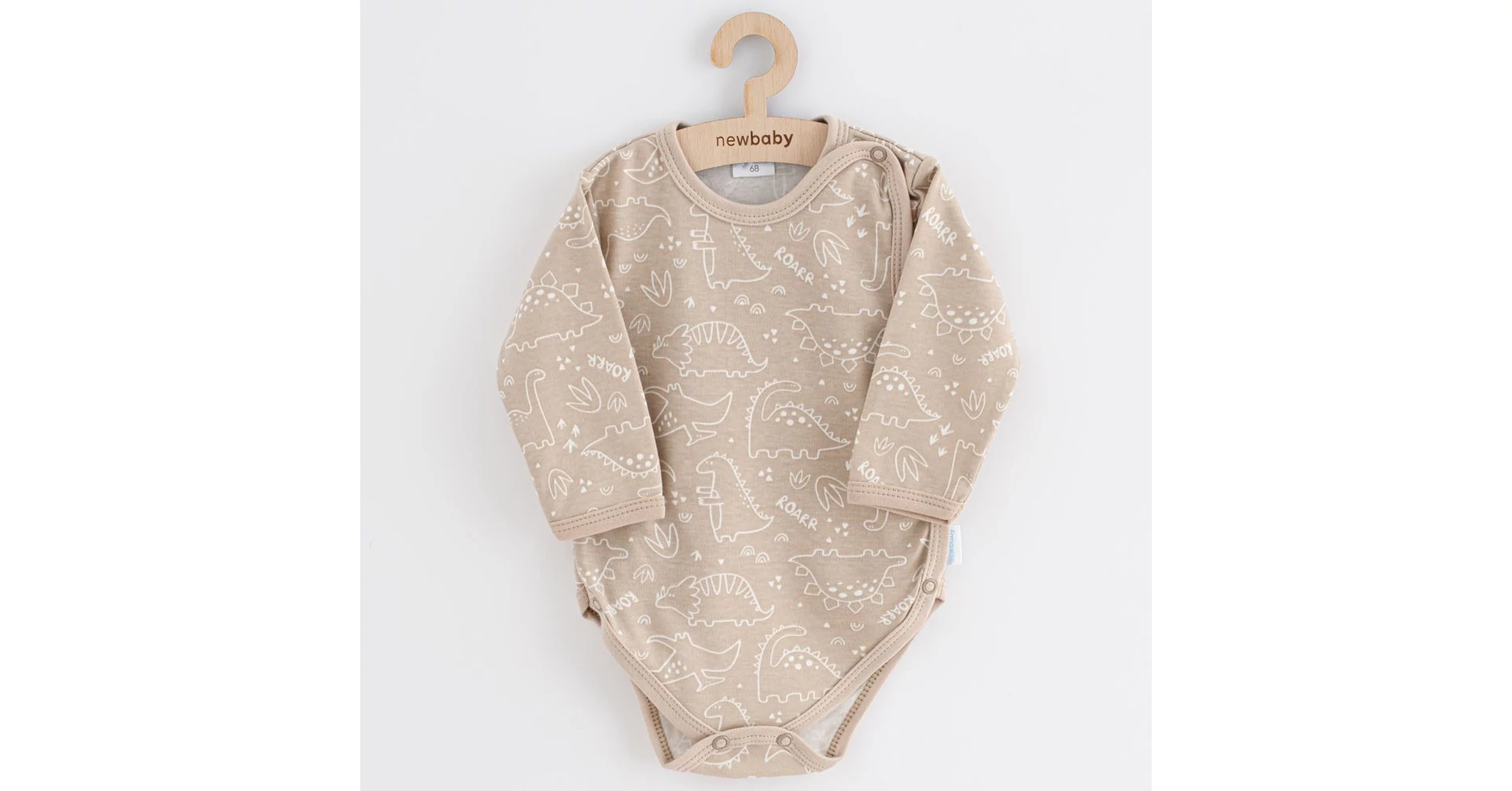 Baba body teljes hosszában patentos New Baby Classic II dino bézs ...